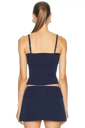 Sandy Liang Ahsoka Top - Navy