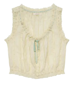 DÔEN Vetiver Lace-paneled Top