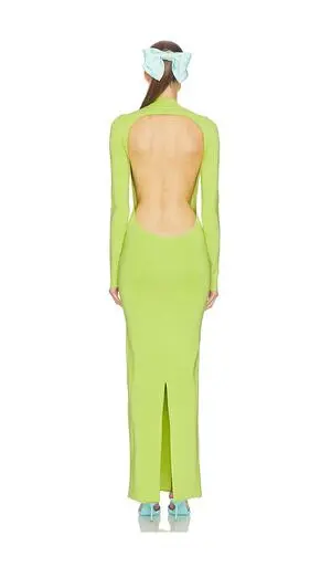 HELSA Chantria Open Back Maxi Dress - Green
