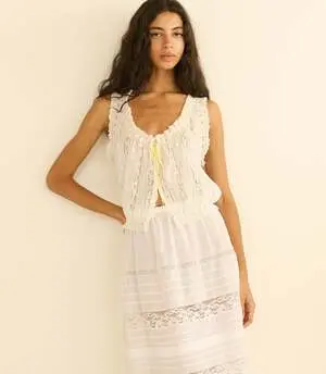 DÔEN Vetiver Organic Cotton Voile Top Salt