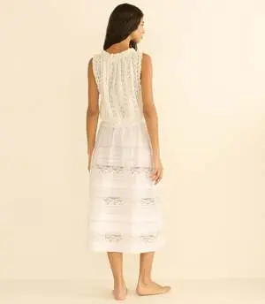 DÔEN Vetiver Organic Cotton Voile Top - Salt