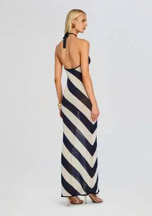 SEROYA Dree Knit Maxi Dress - Navy/eggshell