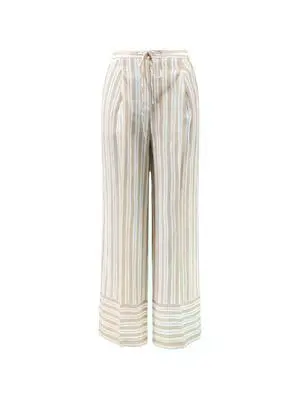 SEMICOUTURE Vertical-stripe Drawstring Trousers