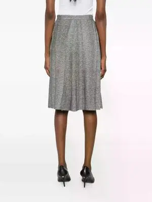 Ermanno Scervino Herringbone Pleated Midi Skirt