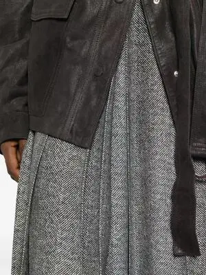 Ermanno Scervino Herringbone Pleated Midi Skirt