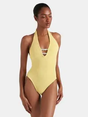 Hunza G Butter Adriana Beaded Swimsuit - Yellow