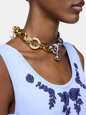 Rabanne Xl Two-tone Link Chain Necklace - Multicolour