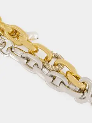 Rabanne Xl Two-tone Link Chain Necklace - Multicolour