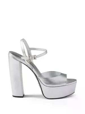 Prada Metallic Leather Platform Sandals