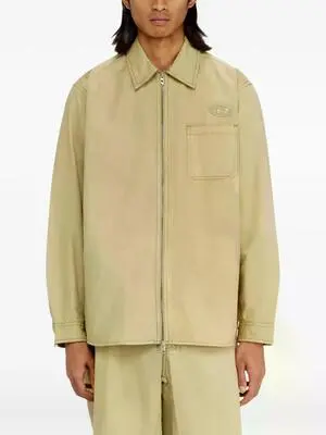 DIESEL® Oval D Zip-up Shirt - Neutrals