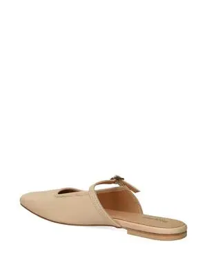 PSOPHIA Buckle-strap Square-toe Flat Mules