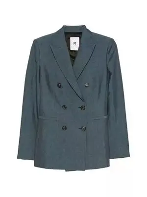PT TORINO Double-breasted Peak-lapel Blazer - Blue