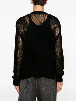 Our Legacy V-neck Distressed Open-knit Sweater