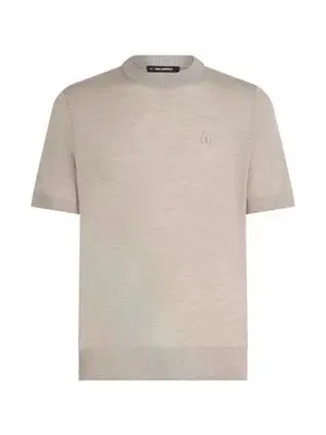 Karl Lagerfeld Logo-embroidered Merino T-shirt