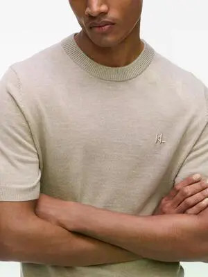 Karl Lagerfeld Logo-embroidered Merino T-shirt