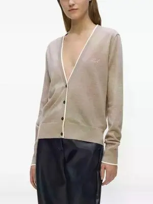 Karl Lagerfeld Logo-embroidered Merino-wool Cardigan