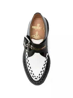 VIVIENNE WESTWOOD George Cox Pointed Toe Leather Monk Strap Shoes