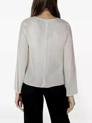 Armani Exchange Embossed-logo Blouse - Neutrals