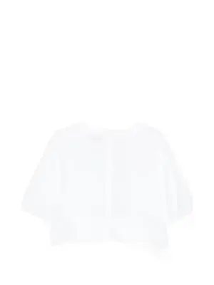 Emporio Armani Cropped Puff-sleeve Blouse - White