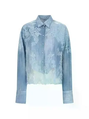 Ermanno Scervino Embroidered Lace-trim Shirt