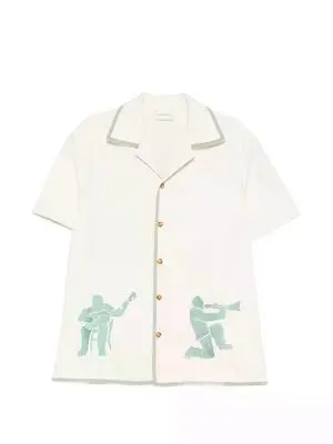 Drole De Monsieur Embroidered Shirt - Neutrals