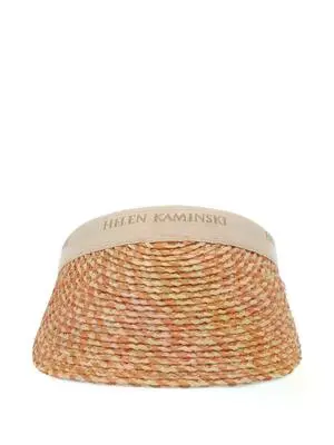 Helen Kaminski Woven Raffia Visor - Orange
