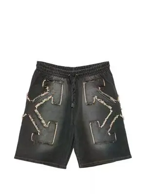 Off-white Frayed Shorts For Men