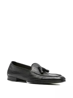 DOUCAL'S Tassel-detail Grained-leather Loafers