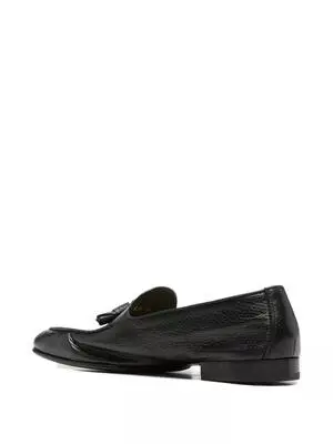 DOUCAL'S Tassel-detail Grained-leather Loafers