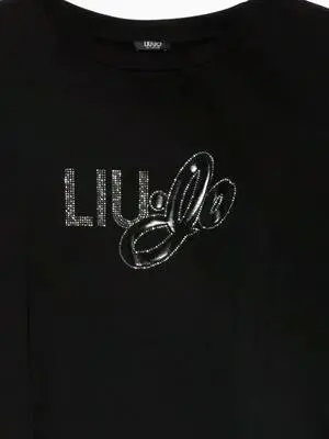 Liu Jo Logo-embellished Tie-sleeve T-shirt - Black