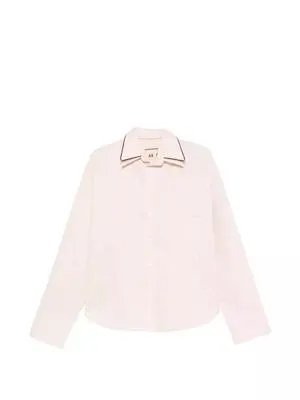 Plan C Contrast-trimmed Chest-pocket Shirt - Pink