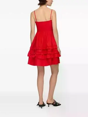 GANNI Ruffled Tie Mini Dress