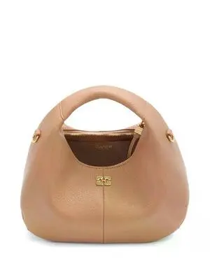 GANNI Mini Logo-plaque Tote Bag - Brown