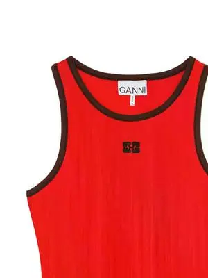 GANNI Logo-detail Tank Top