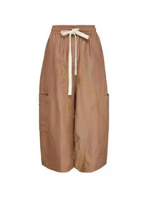 LEE MATHEWS Rene Drawstring-waist Trousers - Neutrals