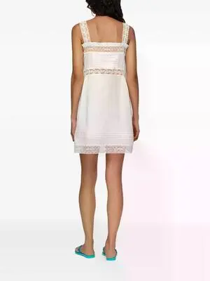 GANNI Lace-trim Square Neck Mini Dress