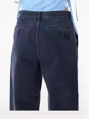 Miu Miu Logo-embroidered Trousers