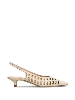 JULIE DEE Cut-out Slingback Pumps - Neutrals