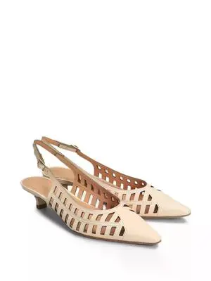 JULIE DEE Cut-out Slingback Pumps - Neutrals