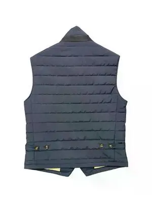 Eleventy Quilted Button-front Vest - Blue