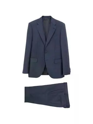 Caruso Twill-weave Tailored Suit - Blue