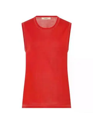 6397 Contrast Stitching Crewneck Top