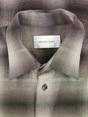 BERNER KUHL Check-pattern Crinkled-finish Shirt