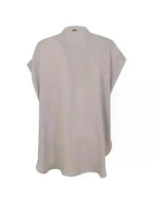 Herno Cap-sleeve Band-collar Blouse