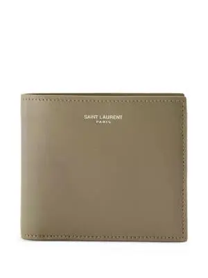 Saint Laurent Paris Logo-print Wallet - Neutrals
