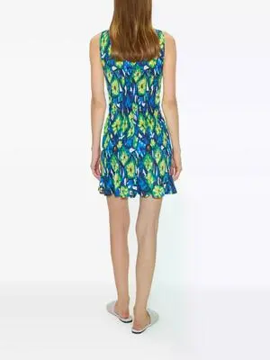 SIMONMILLER Belle Smocked Sleeveless Cotton Mini Dress