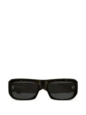 Saint Laurent Rectangular Frame Sunglasses - Brown