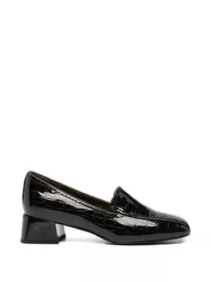 LINDA BAUMANN Crocodile-embossed Leather Pumps