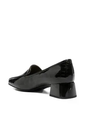LINDA BAUMANN Crocodile-embossed Leather Pumps