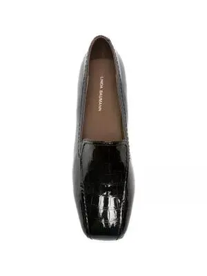 LINDA BAUMANN Crocodile-embossed Leather Pumps